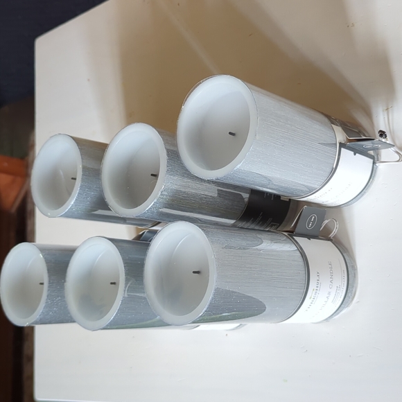 Threshold | Accents | New Threshold 6 Piece Silver Led Pillar Battery ...